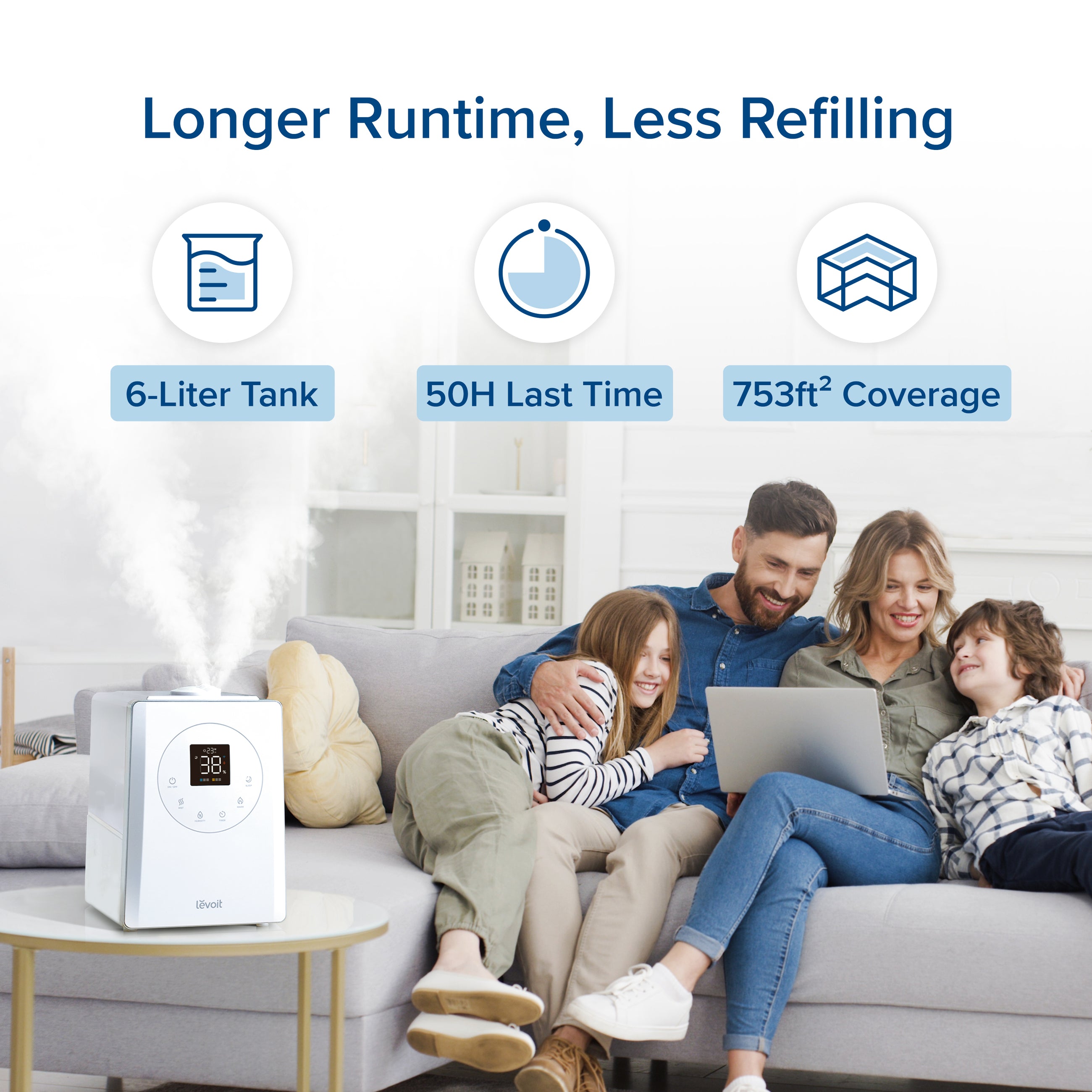 Levoit LV600S Hybrid Ultrasonic Humidifier | Warm & Cool Mist